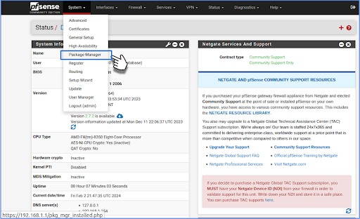 Using pfSense Software System Patches